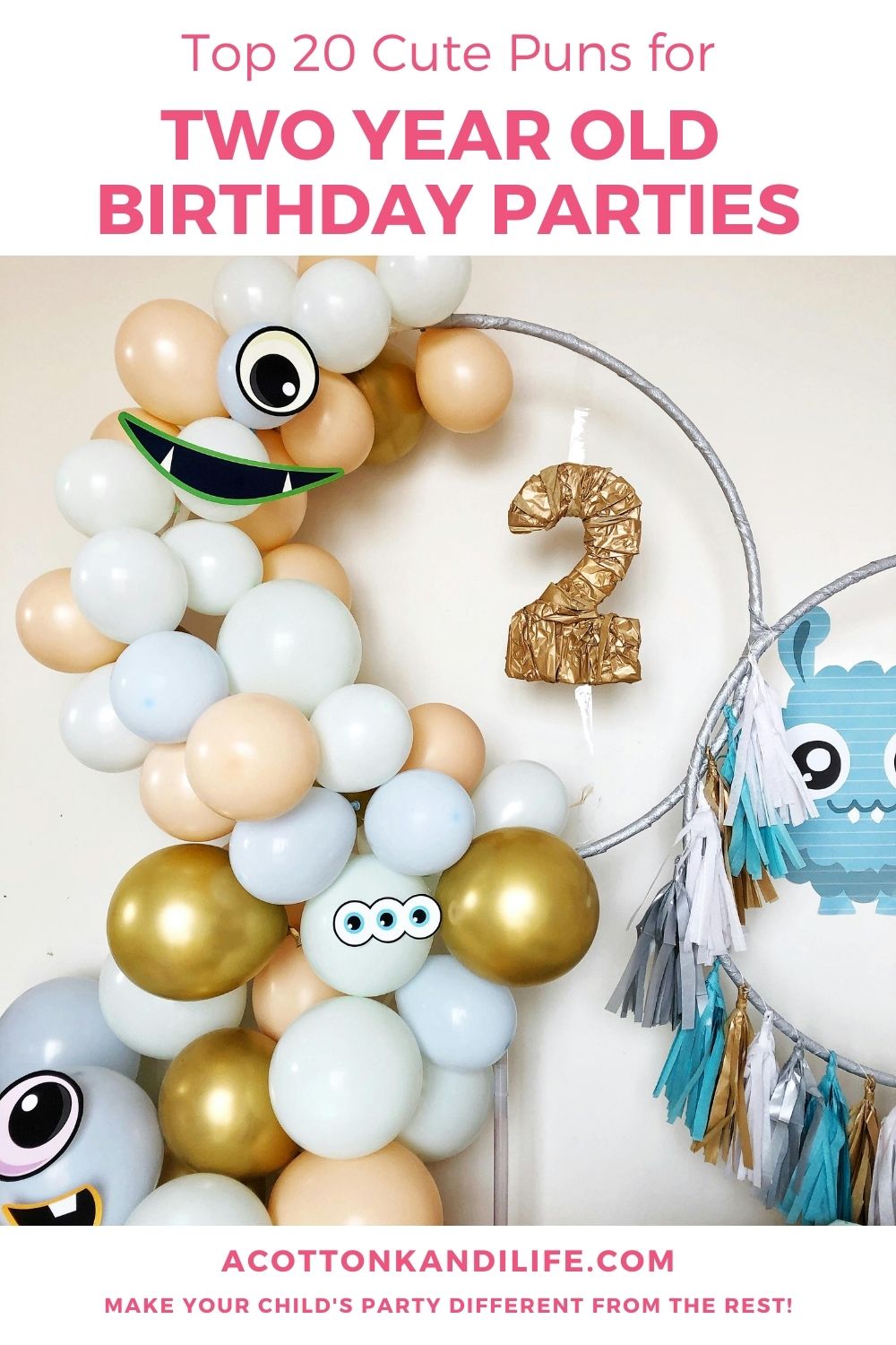 20 Cute Puns for Turning TWO- Birthday Themes - A Cotton Kandi Life